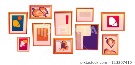 Art photo frame wall cartoon design for gallery - Stock Illustration ...