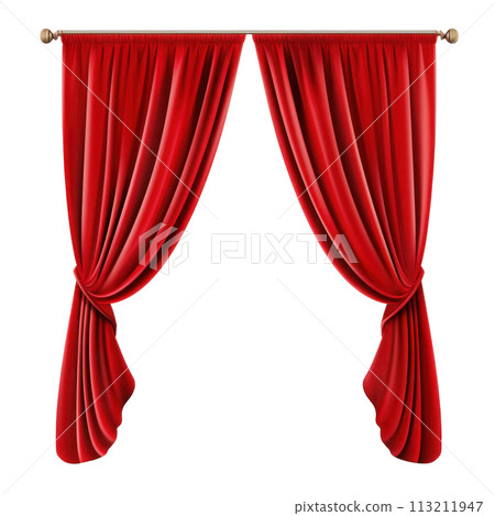 Red curtains isolated on white background - Stock Illustration ...