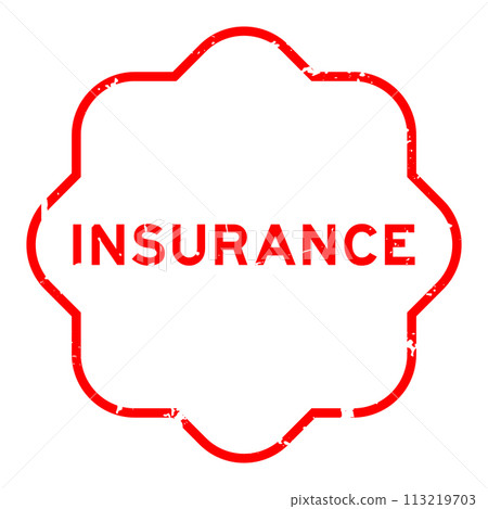Grunge red insurance word rubber seal stamp on... - Stock Illustration ...