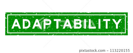 Grunge green adaptability word square rubber... - Stock Illustration ...
