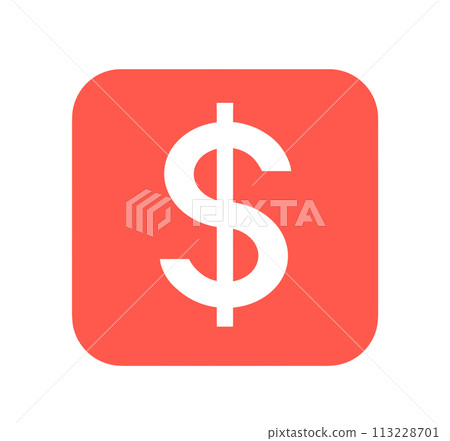 simple red dollar mark - Stock Illustration [113228701] - PIXTA