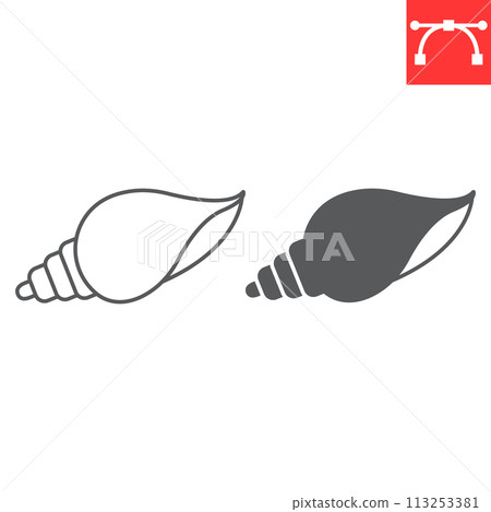 Conch line and glyph icon - Stock Illustration [113253381] - PIXTA