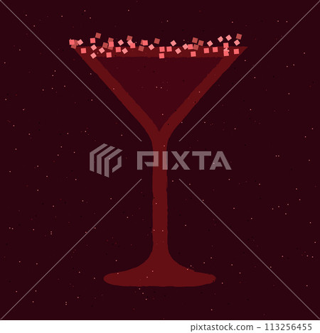Dark red cocktail with sugar in a martini... - Stock Illustration ...