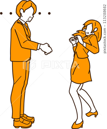 Illustration of a businessman being refused a... - Stock Illustration ...