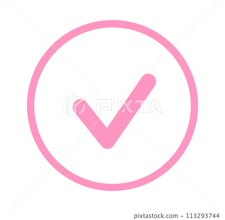 Simple pink check mark - Stock Illustration [113293744] - PIXTA