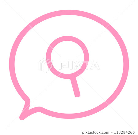 Simple pink search mark and speech bubble - Stock Illustration ...