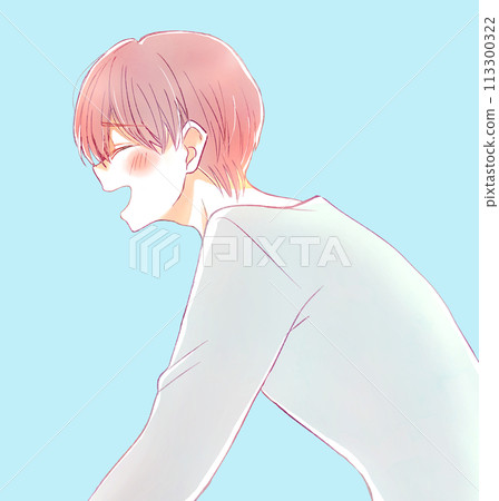 Smiling man, side view - Stock Illustration [113300322] - PIXTA