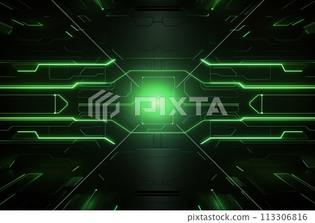 sci fi green glowing background by Generative AI - Stock Illustration ...