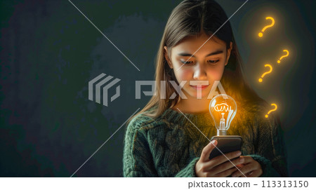 Creative mind concept with a pondering young... - Stock Illustration ...