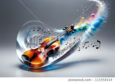 violin with notes on an abstract background - Stock Illustration ...