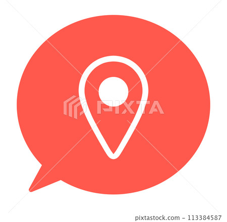 Simple red map mark and speech bubble - Stock Illustration [113384587 ...