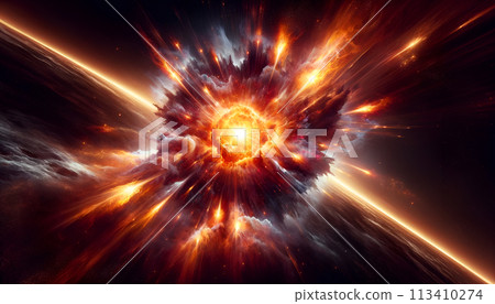 Abstract star exploding in space - Stock Illustration [113410274] - PIXTA