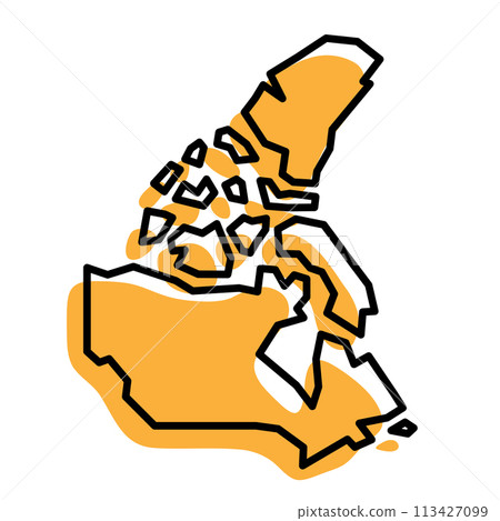 Canada country simplified map. Orange... - Stock Illustration ...