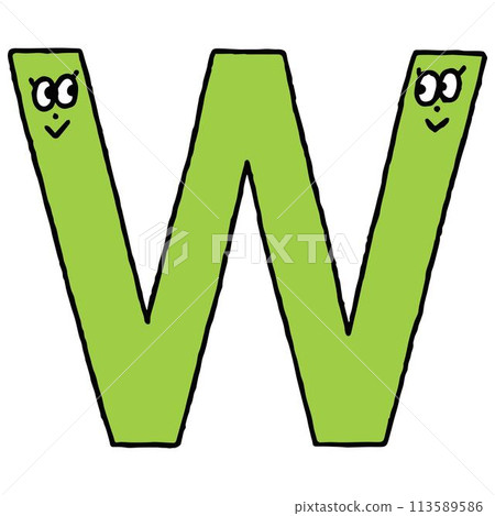 Cute colorful alphabet W - Stock Illustration [113589586] - PIXTA