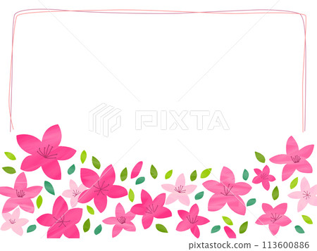 Watercolor azalea frame - Stock Illustration [113600886] - PIXTA