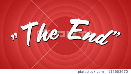 Digital image of a white The End sign appearing... - Stock Illustration ...