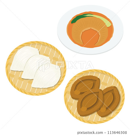 Illustration of the three great delicacies of... - Stock Illustration ...