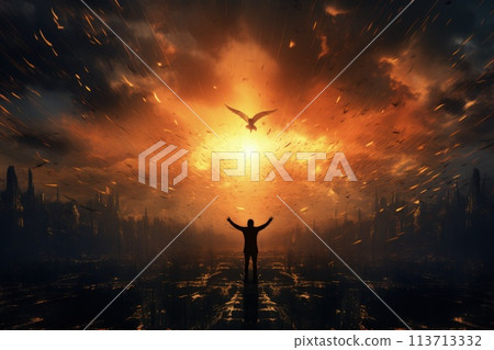the soul goes to heaven Life after death,... - Stock Illustration ...