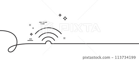 Wifi line icon. Continuous one line with curl.... - Stock Illustration ...