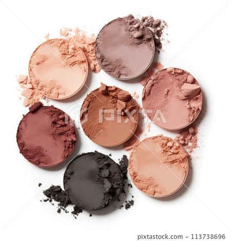 Set of eyeshadow sample isolated on white...-插圖素材 [113738696] - PIXTA圖庫