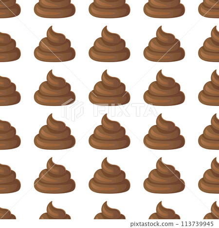 Seamless poop pattern Cartoon shit isolated on... - Stock Illustration ...