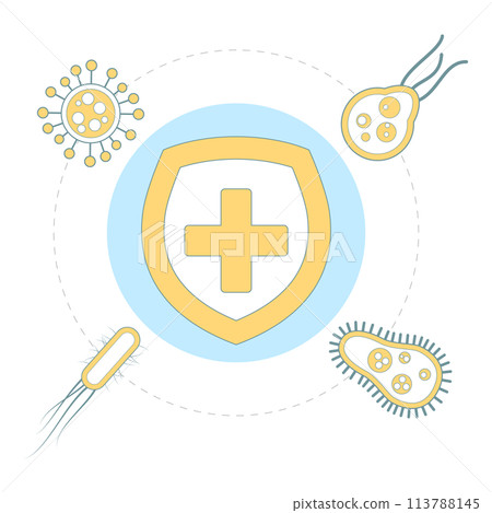 Icon of Strong Immune System, Protection... - Stock Illustration ...
