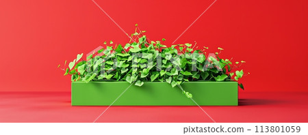Vivid minimalist design with bright green... - Stock Illustration ...