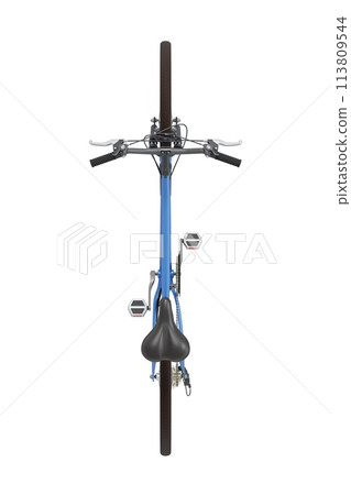 Blue bicycle, top view isolated on white... - Stock Illustration ...