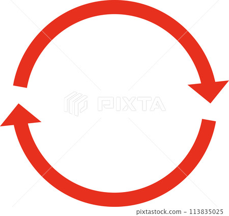 Simple rotating red arrow icon - Stock Illustration [113835025] - PIXTA