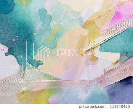 Mixed media abstract painting and collage - Stock Illustration ...