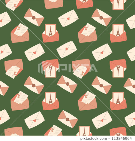 France envelope with card seamless pattern.... - Stock Illustration ...