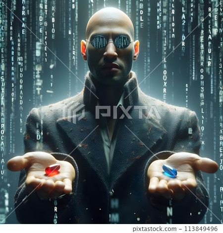 Recreate the front view from The Matrix , a man... - Stock Illustration ...