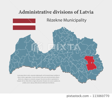 Vector map Latvia, Rezekne municipality - Stock Illustration [113860770 ...