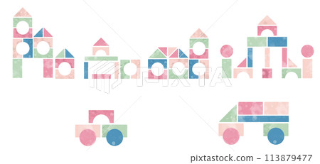 Pastel Building Block Street - Stock Illustration [113879477] - PIXTA