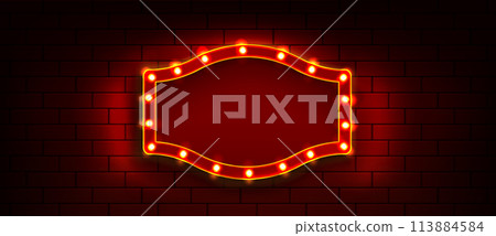 Circus light frame for retro casino billboard sign - Stock Illustration ...