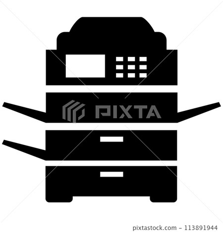Copy machine icon. Office multifunction copier... - Stock Illustration ...