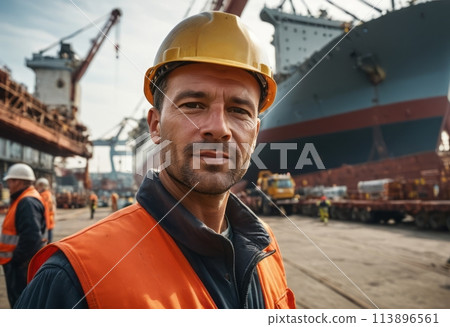 Confident Male Dock Supervisor - Stock Illustration [113896561] - PIXTA
