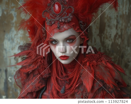 portrait of the red queen - Stock Illustration [113927824] - PIXTA