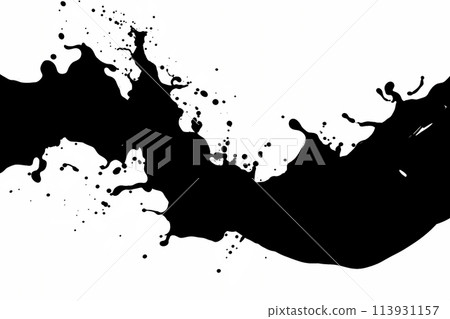 Flowing black ink abstract silhouette material - Stock Illustration ...