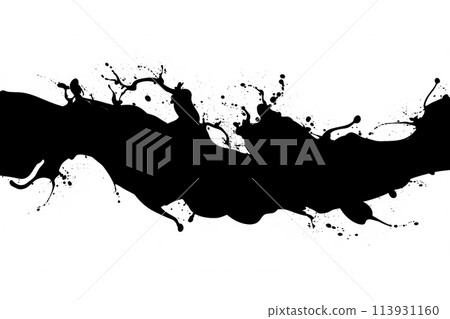 Flowing black ink abstract silhouette material - Stock Illustration ...