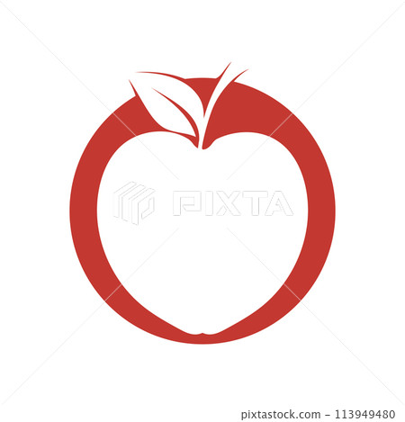 simple apple vector image - Stock Illustration [113949480] - PIXTA