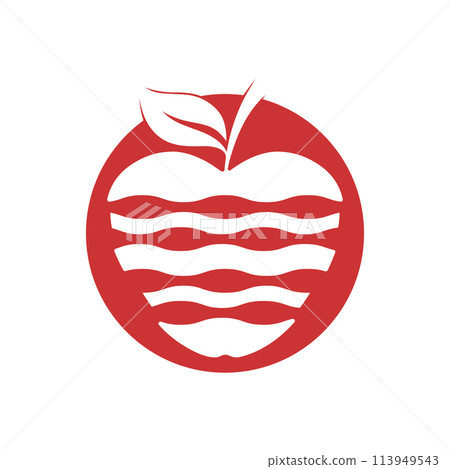 simple apple vector image - Stock Illustration [113949543] - PIXTA
