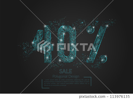 Abstract isolated blue 40 percent sale concept.... - Stock Illustration ...