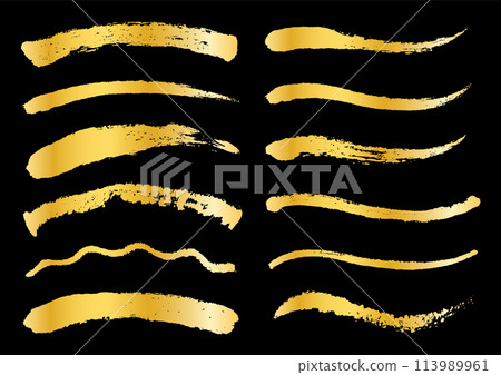 A set of 12 gold lines - Stock Illustration [113989961] - PIXTA