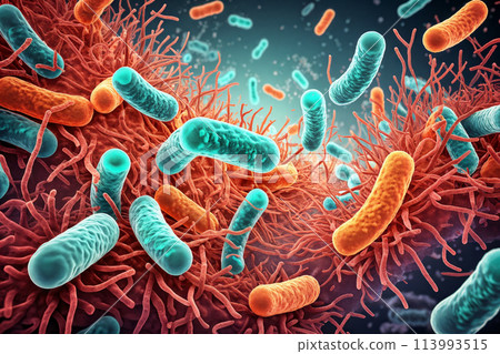Cholera virus bacteria 3D rendering on color... - Stock Illustration ...