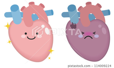 Healthy and weak hearts - Stock Illustration [114009224] - PIXTA