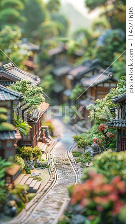 Japanese style house diorama - Stock Illustration [114021606] - PIXTA