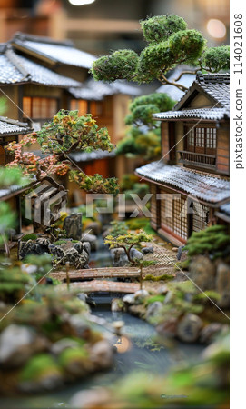 Japanese style house diorama - Stock Illustration [114021608] - PIXTA