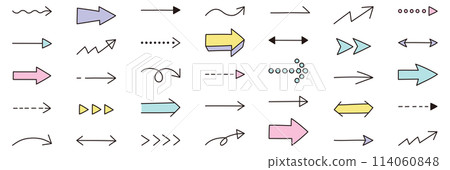 A vector illustration set of simple arrow... - Stock Illustration ...