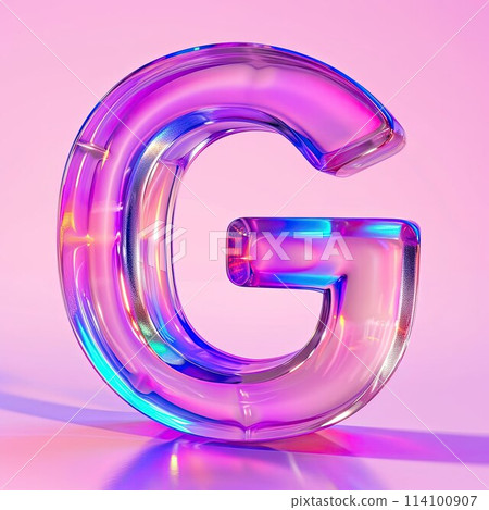 Letter G, transparent glass effect. Glossy... - Stock Illustration ...